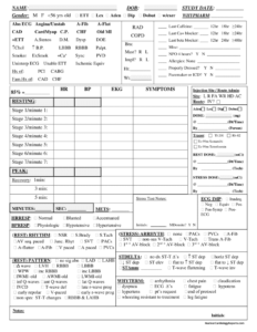 Printable Stress Test Worksheets & Nuclear Stress Test Prep Instructions